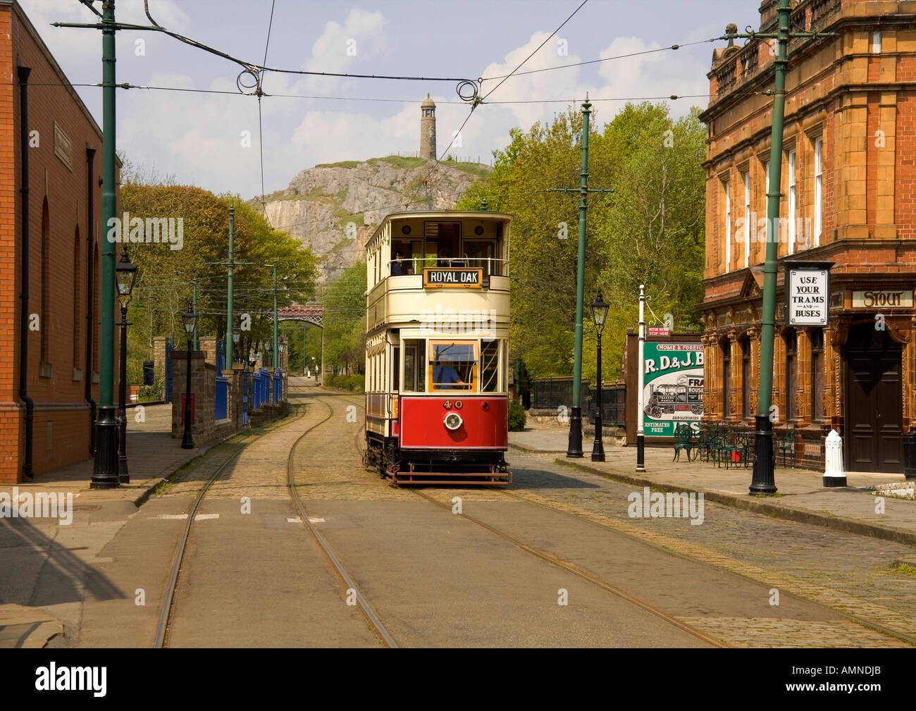 england derbyshire peak district national park crich tramway village ...