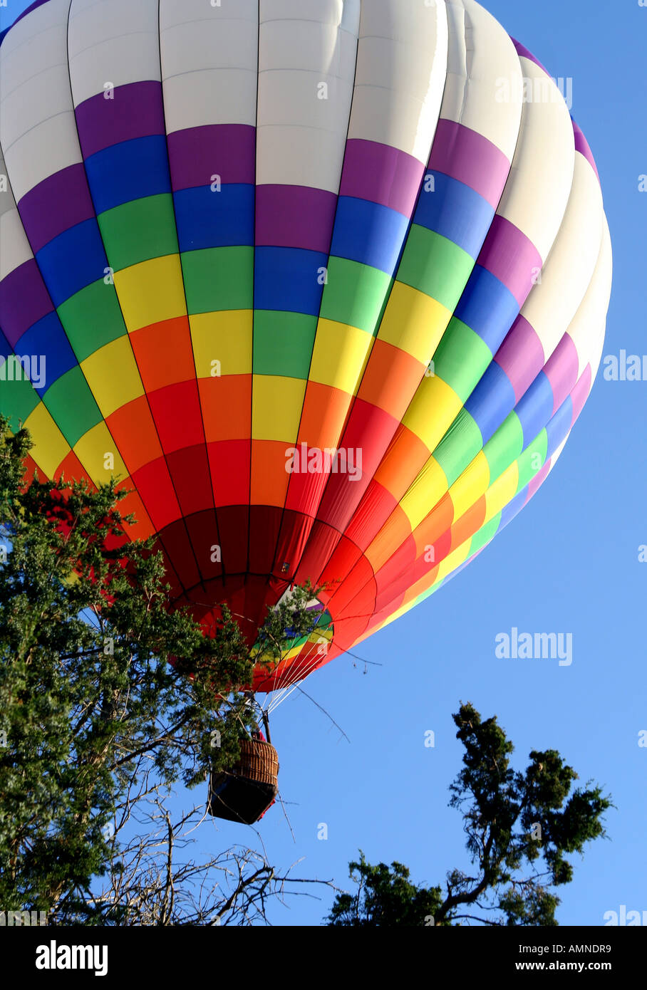 A colorful hot air balloon on a summer Sunday flight Stock Photo - Alamy