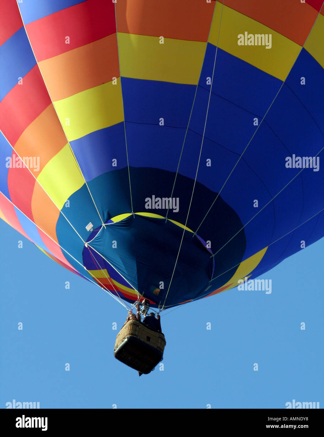 A hot air balloon overhead and very close Stock Photo - Alamy