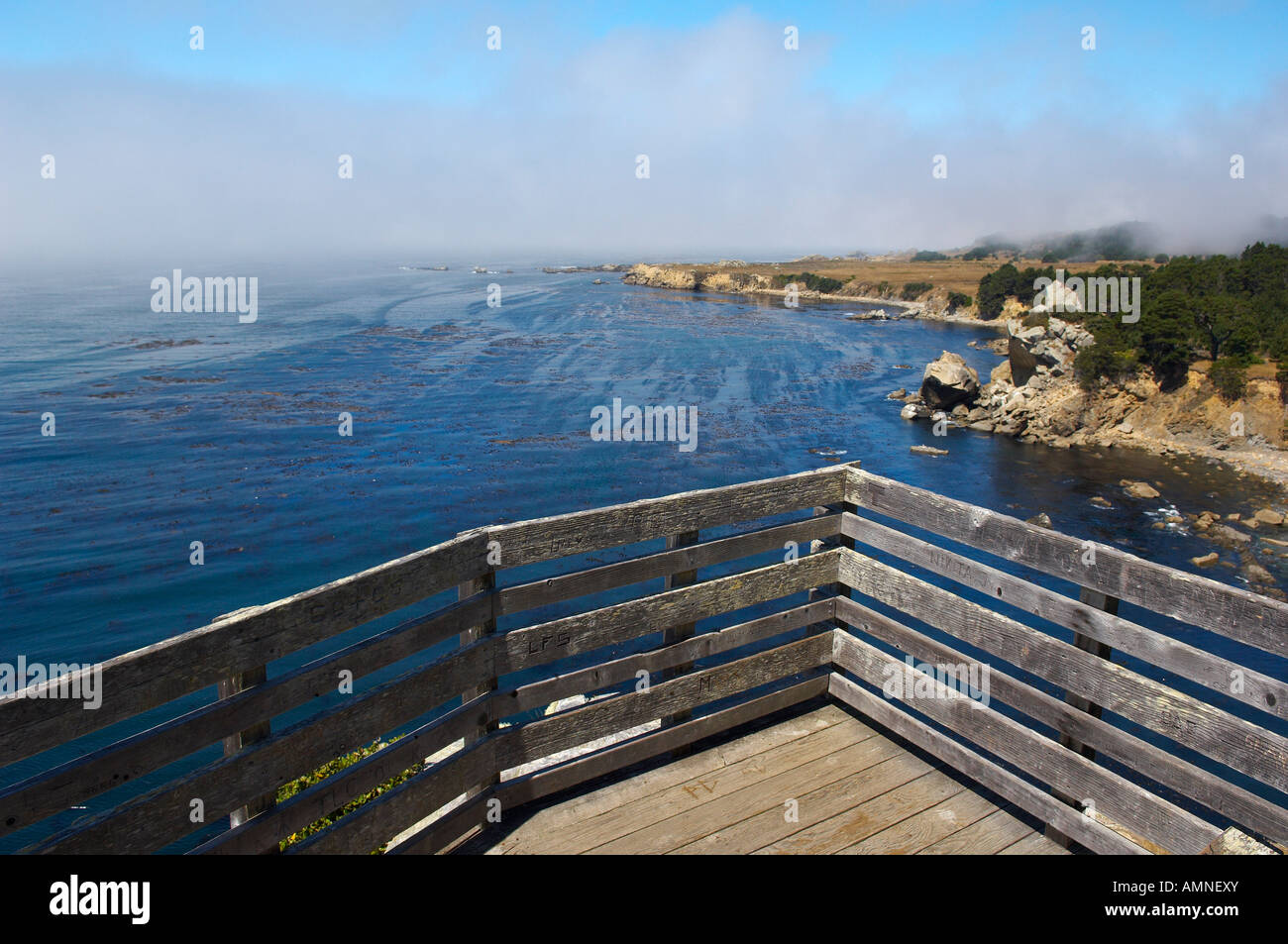 Platform Overlooking Ocean, Sonoma Coast, California, USA Stock Photo ...