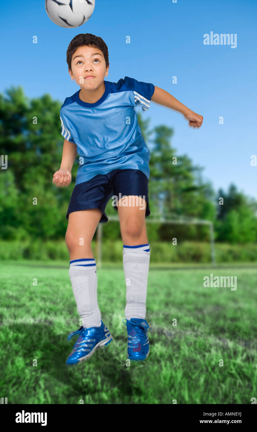 Boy Playing Soccer Stock Photo - Alamy