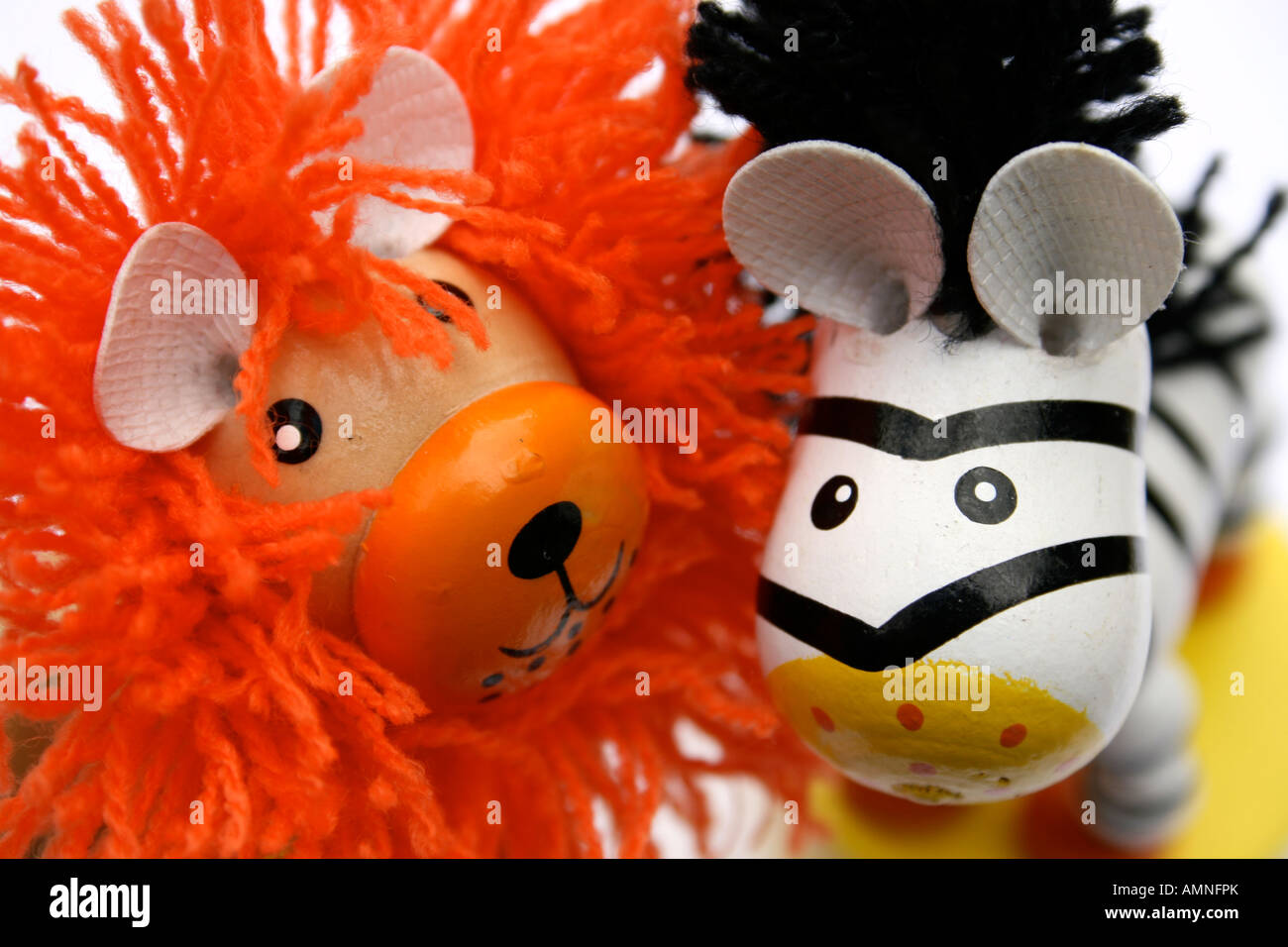 Childrens toy animals on white background Stock Photo - Alamy