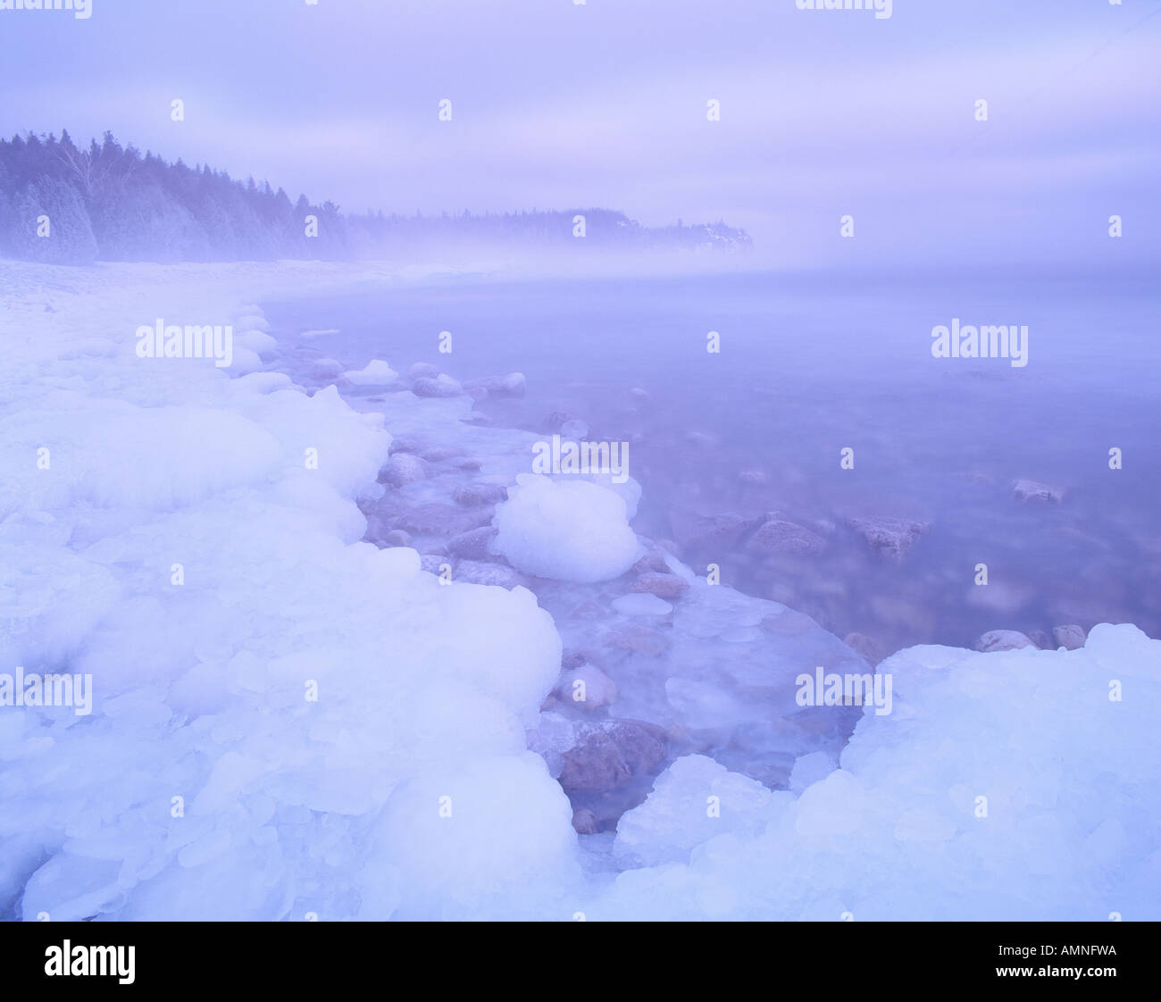 Georgian Bay in Winter, Bruce Peninsula National Park, Ontario, Canada ...