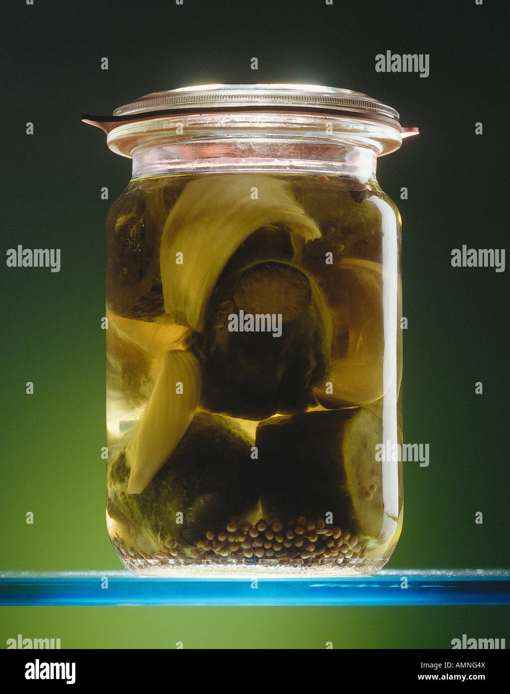 Pickled gherkins in a jar Stock Photo - Alamy