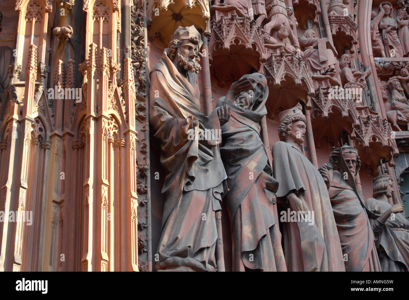 Strasbourg France Cathederal. Gothic front and with gothic christian ...