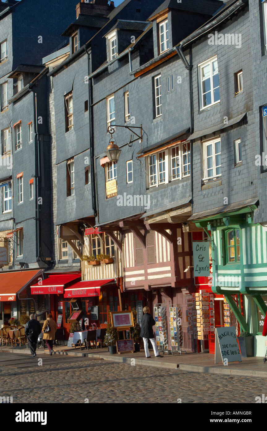 Honfleur Normandy France. Traditional French harbour side restaurant ...