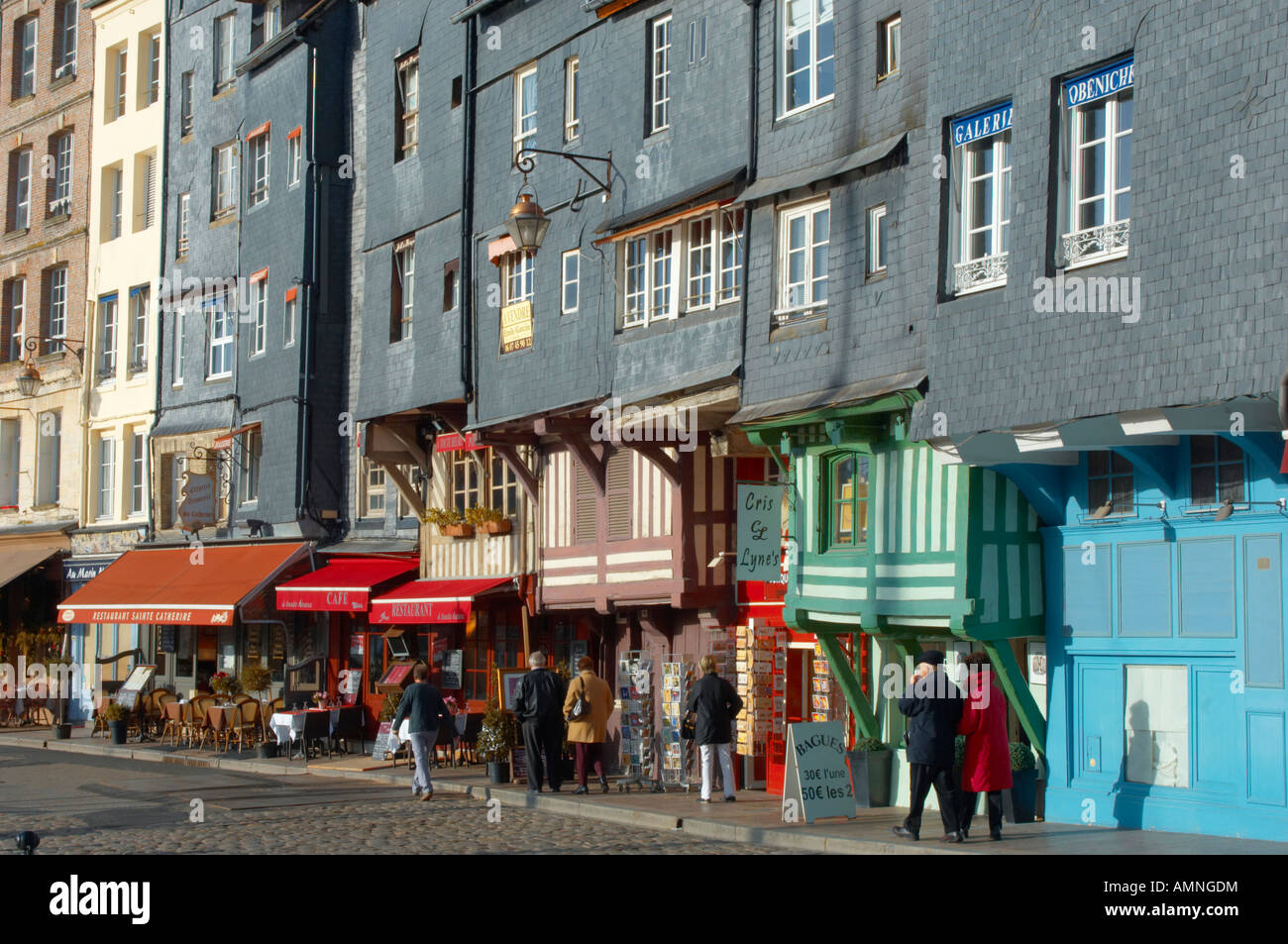 Honfleur Normandy France. Traditional French harbour side restaurant ...