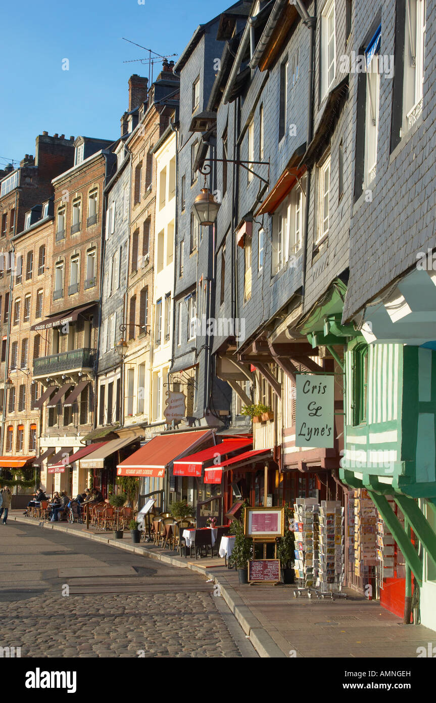 Honfleur Normandy France. Traditional French harbour side restaurant ...