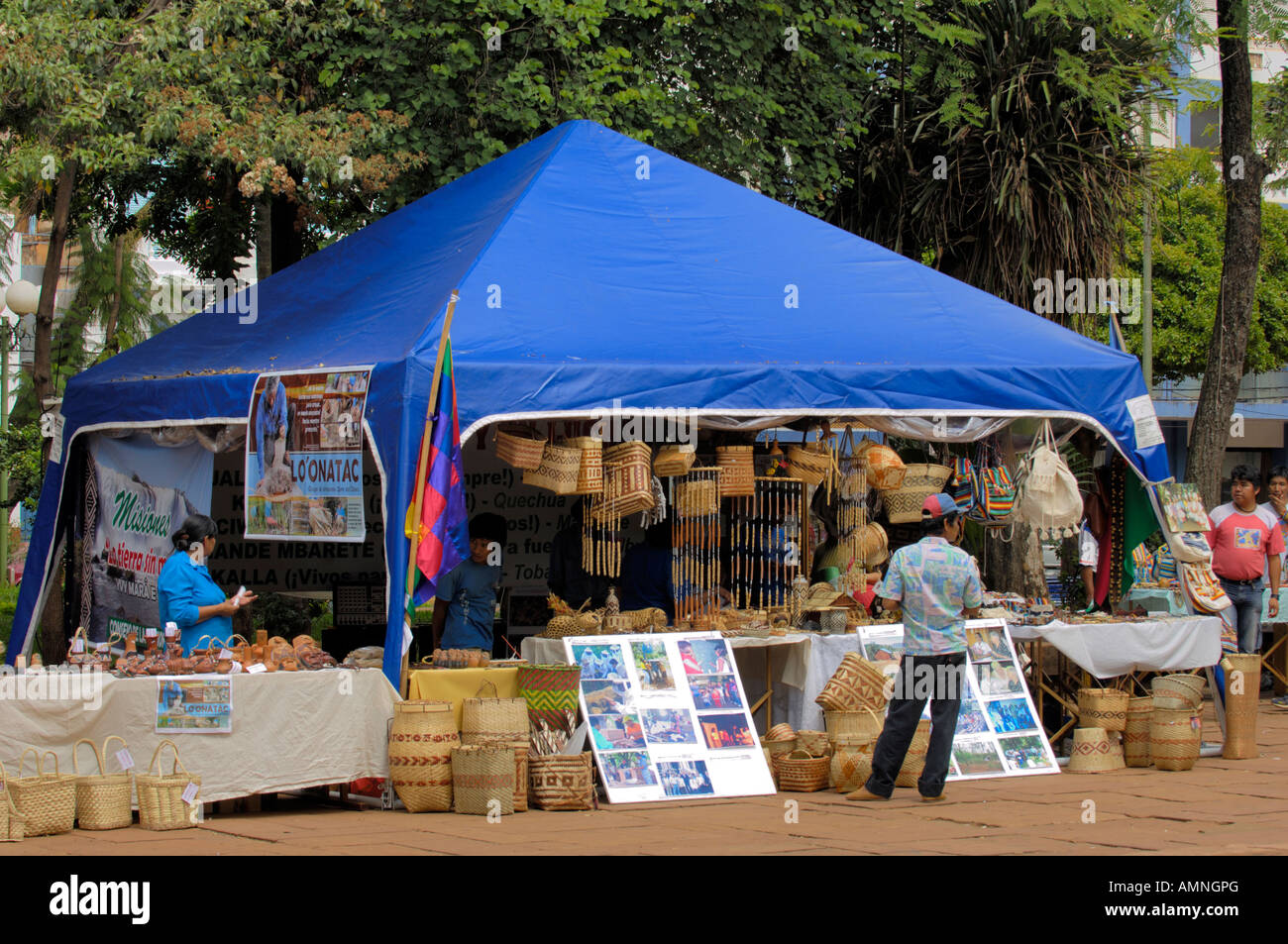 A handicraft stall in Posadas, capital of Misiones Province, Argentina ...
