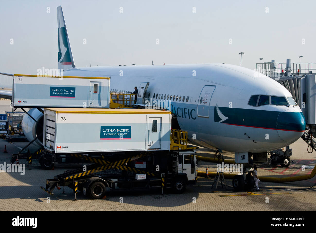 Food Catering Service Loading Inflight Meals onto the Airplane Stock ...