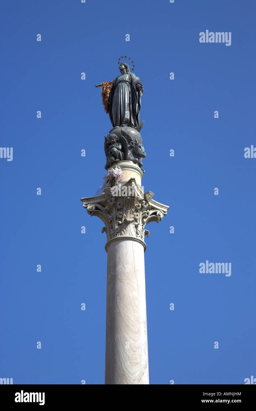 Statue of Mary on Pillar Stock Photo - Alamy