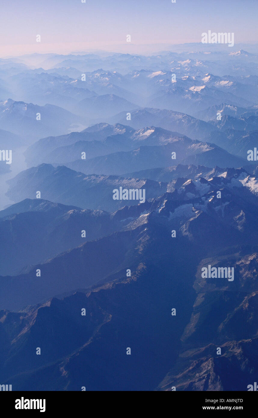Aerial shot over rocky mountains hi-res stock photography and images ...