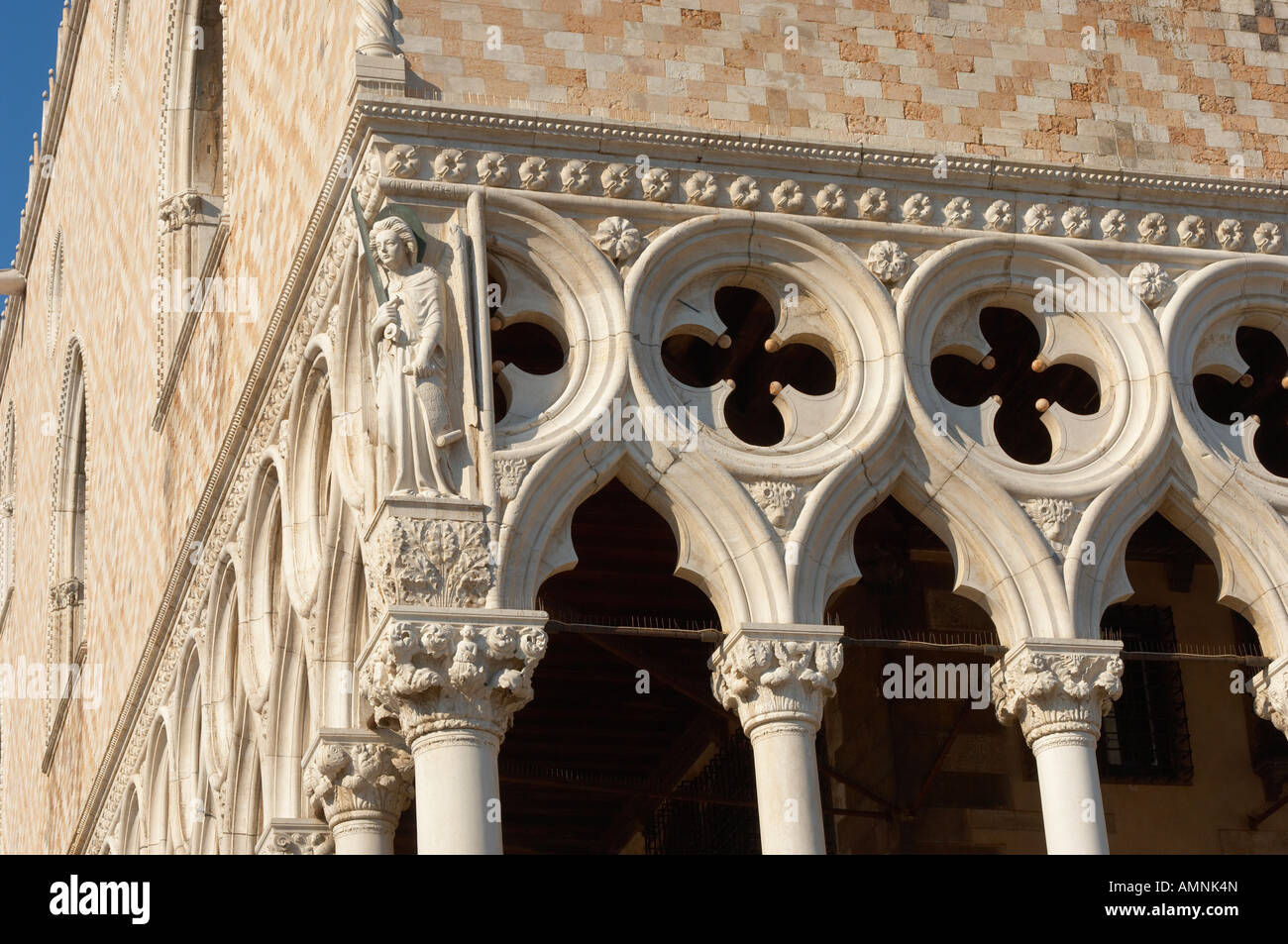 Architectural detail of the Gothic style stone work on the top of ...