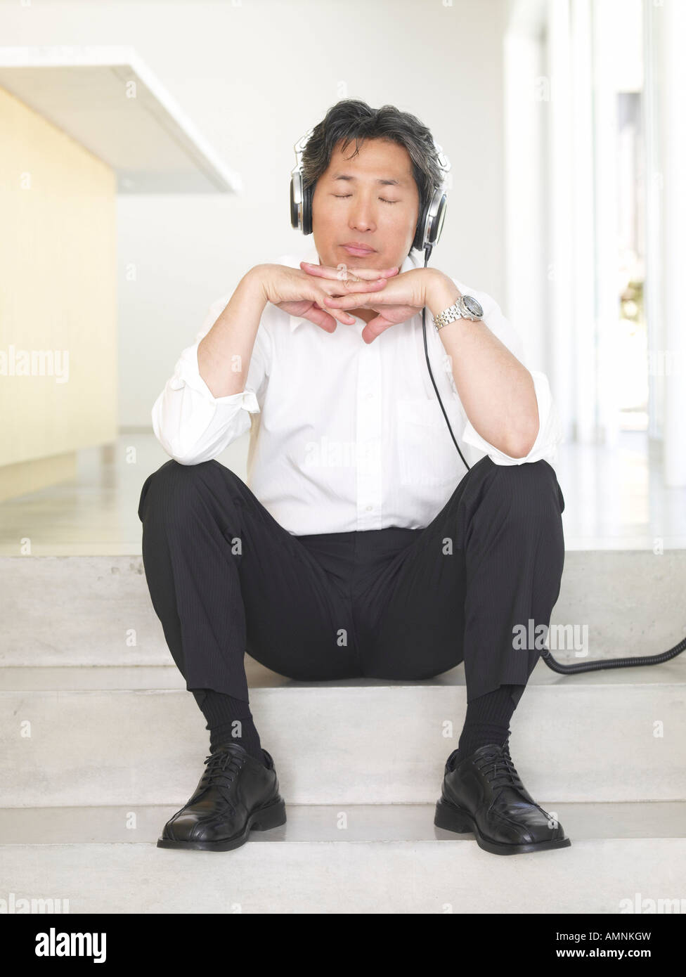 Man Listening to Music Stock Photo - Alamy