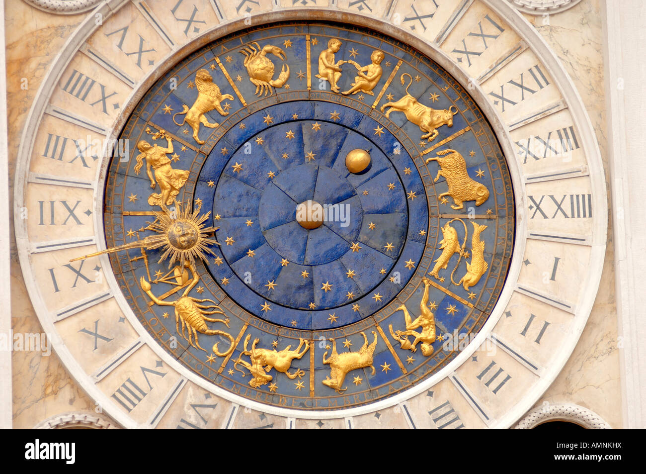Close up of the astronomical clock face of St Mark's Clock- Venice ...