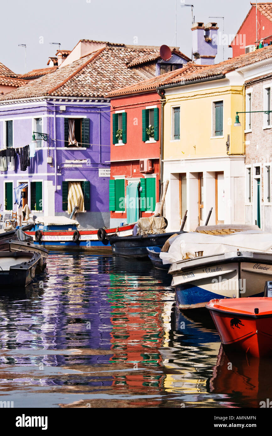 Colorful Houses by Canal, Venice, Veneto, Italy Stock Photo - Alamy