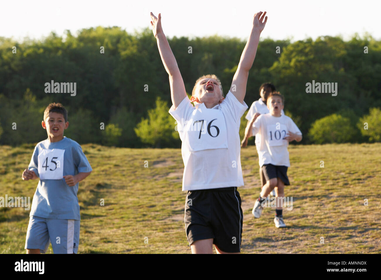 African american boy running track hi-res stock photography and images ...