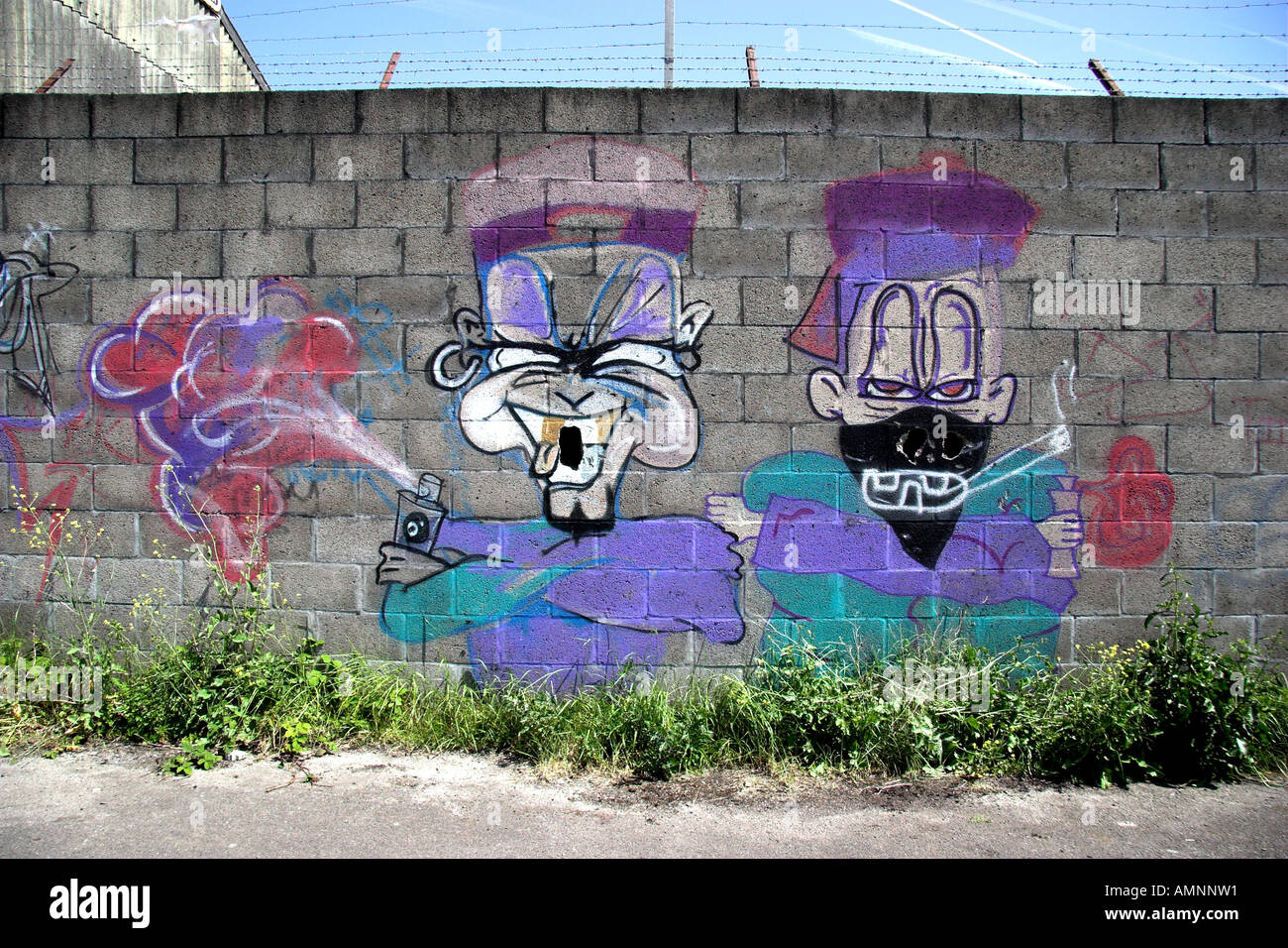 Graffiti on Wall Newport South East Wales Stock Photo - Alamy