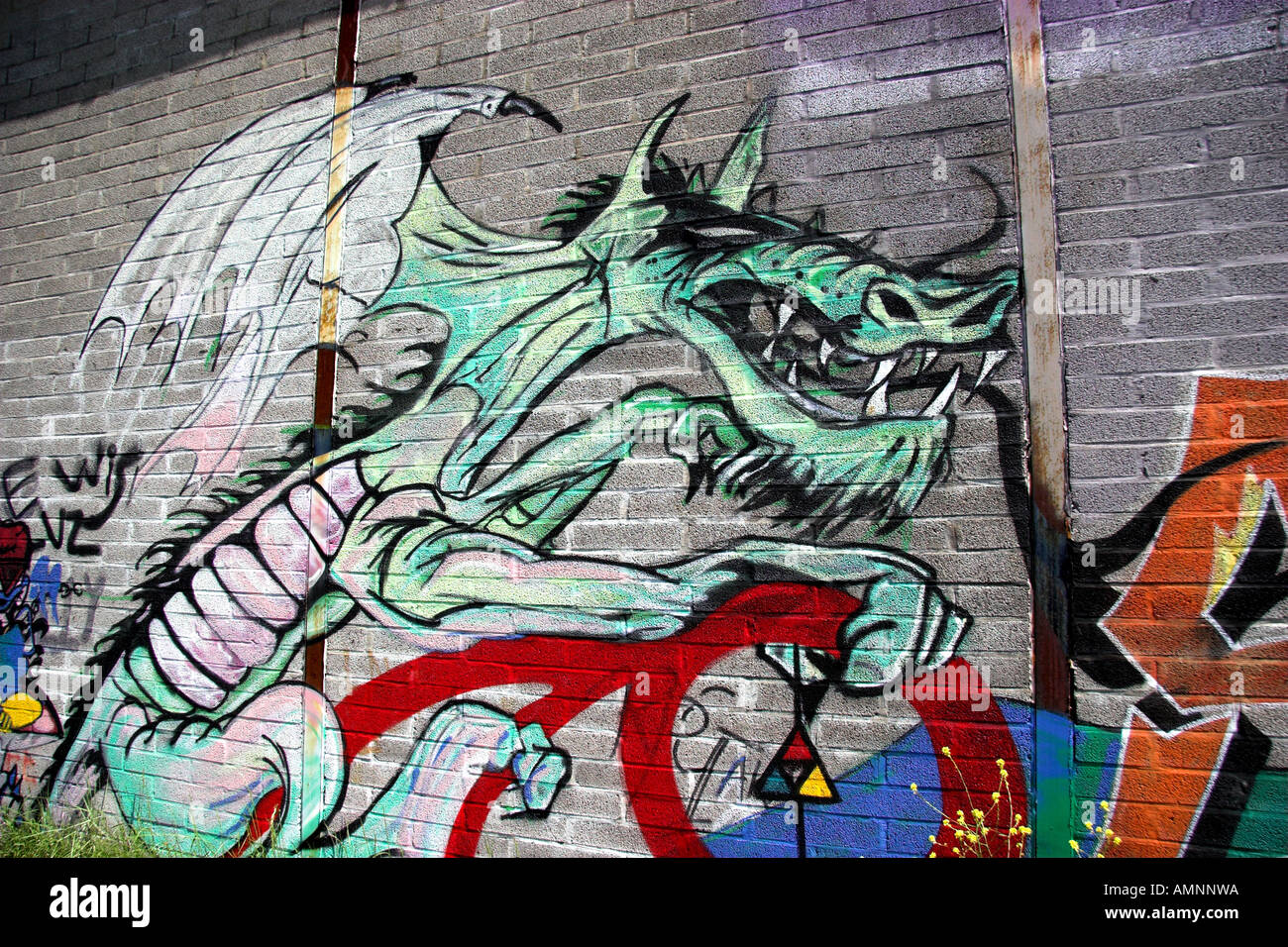 Graffiti on Wall Newport South East Wales Stock Photo - Alamy