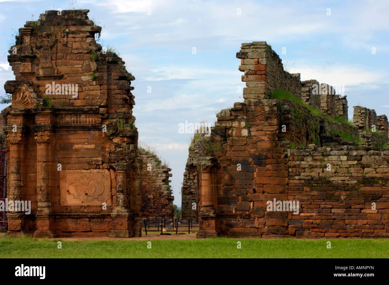 The enourmous red sandstone church ruins, the main attraction at San ...