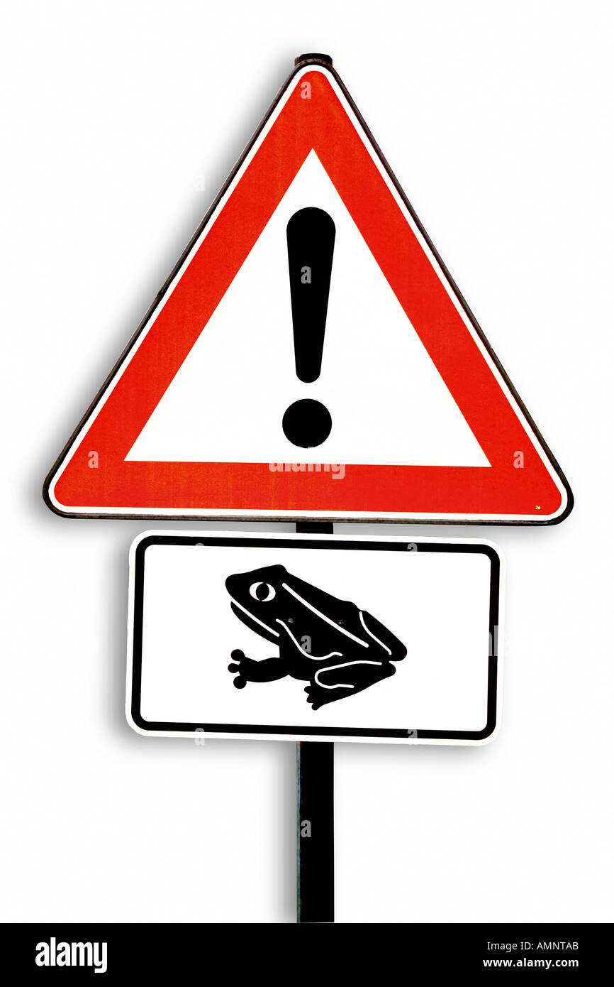 Traffic sign toad migration hi-res stock photography and images - Alamy