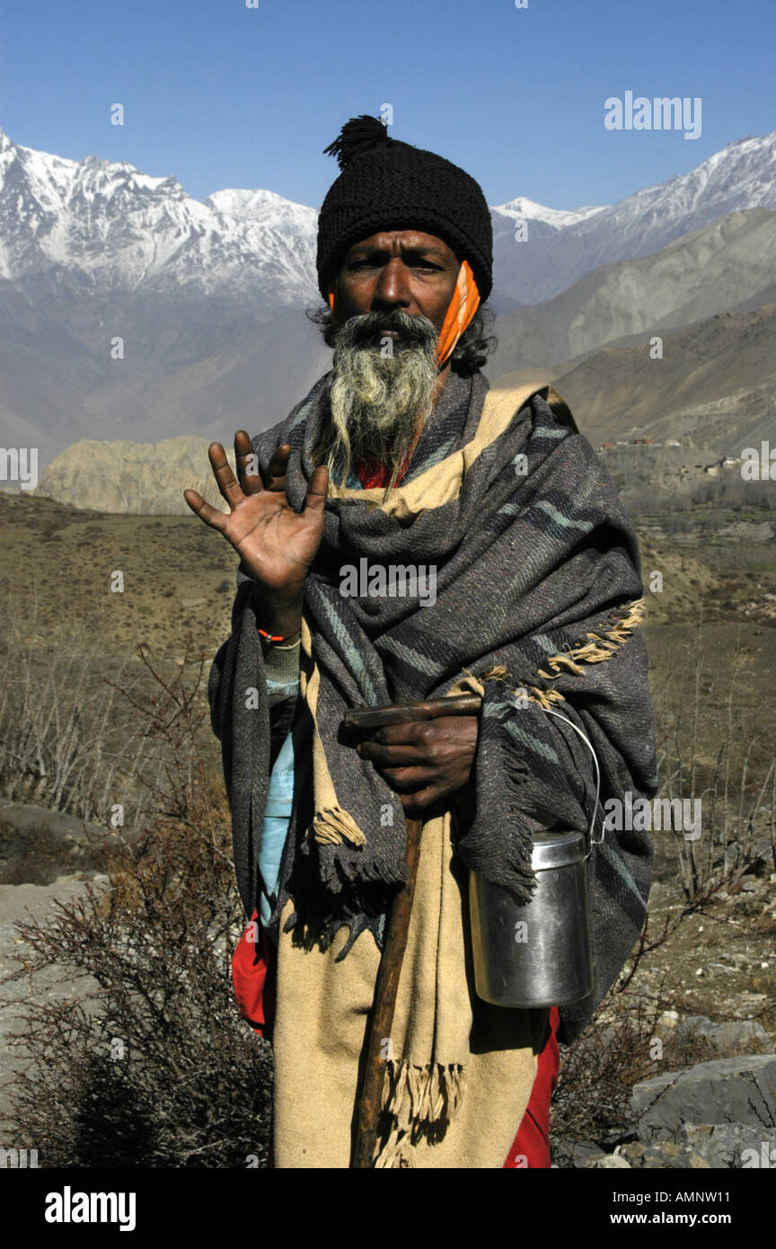 Holy man sadhu hand up hi-res stock photography and images - Alamy