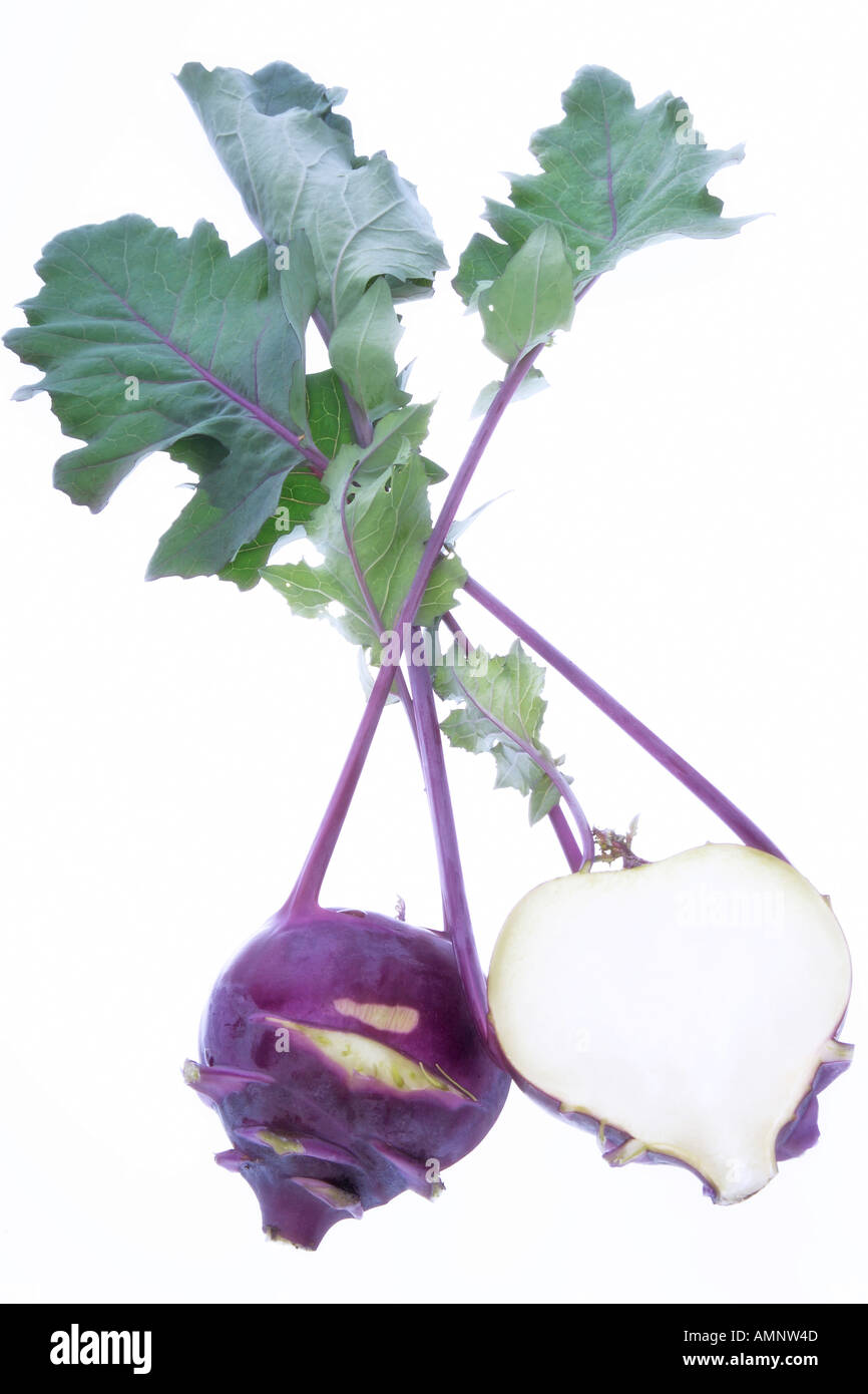 fresh kohlrabies, cut-out, white background Stock Photo - Alamy