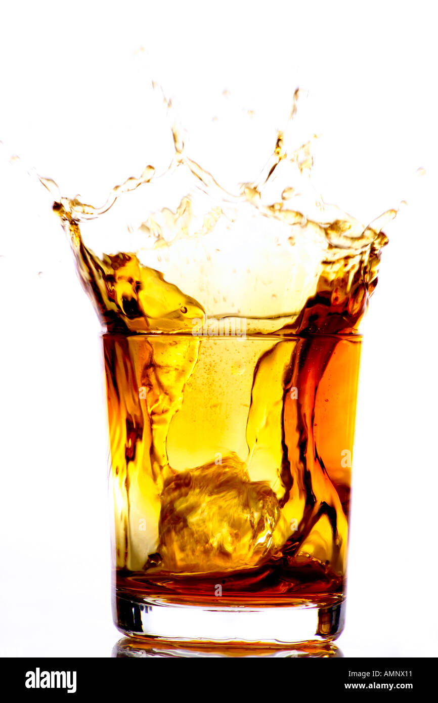 Ice Cubes In Whisky Glass