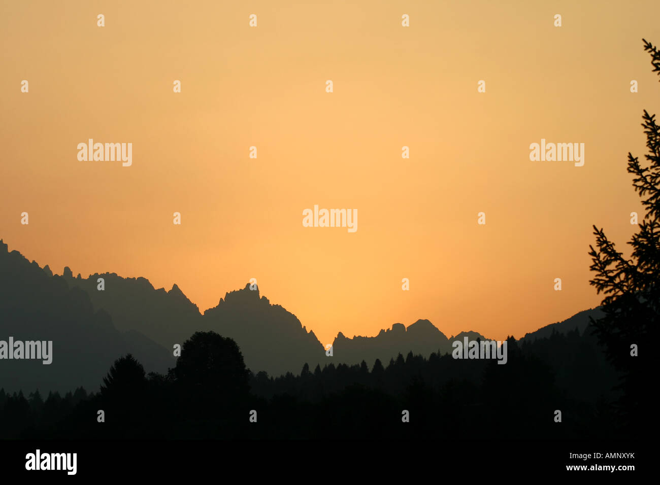 Landscape at sunset Stock Photo - Alamy