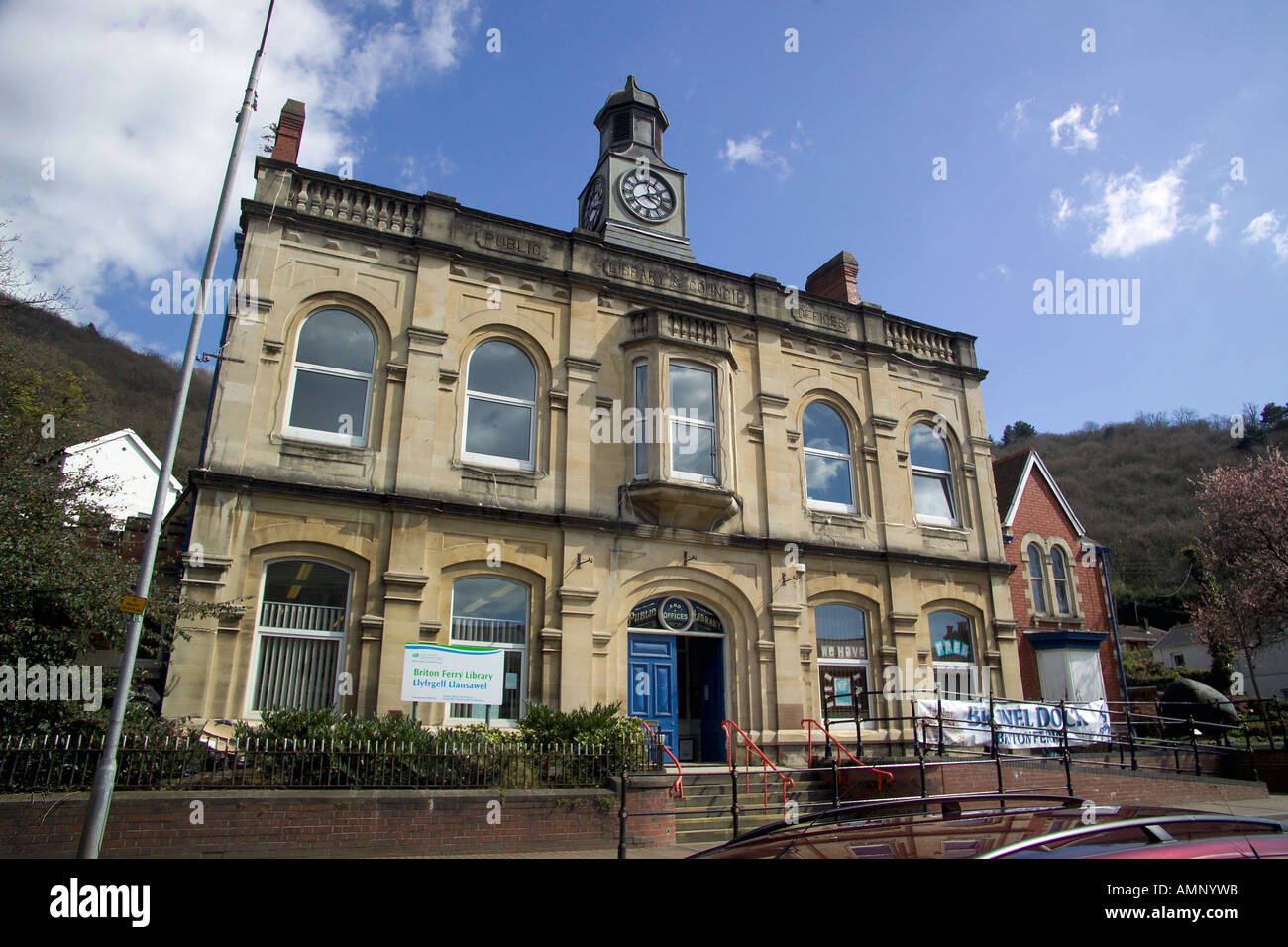 Library Briton Ferry Neath South Wales Stock Photo - Alamy