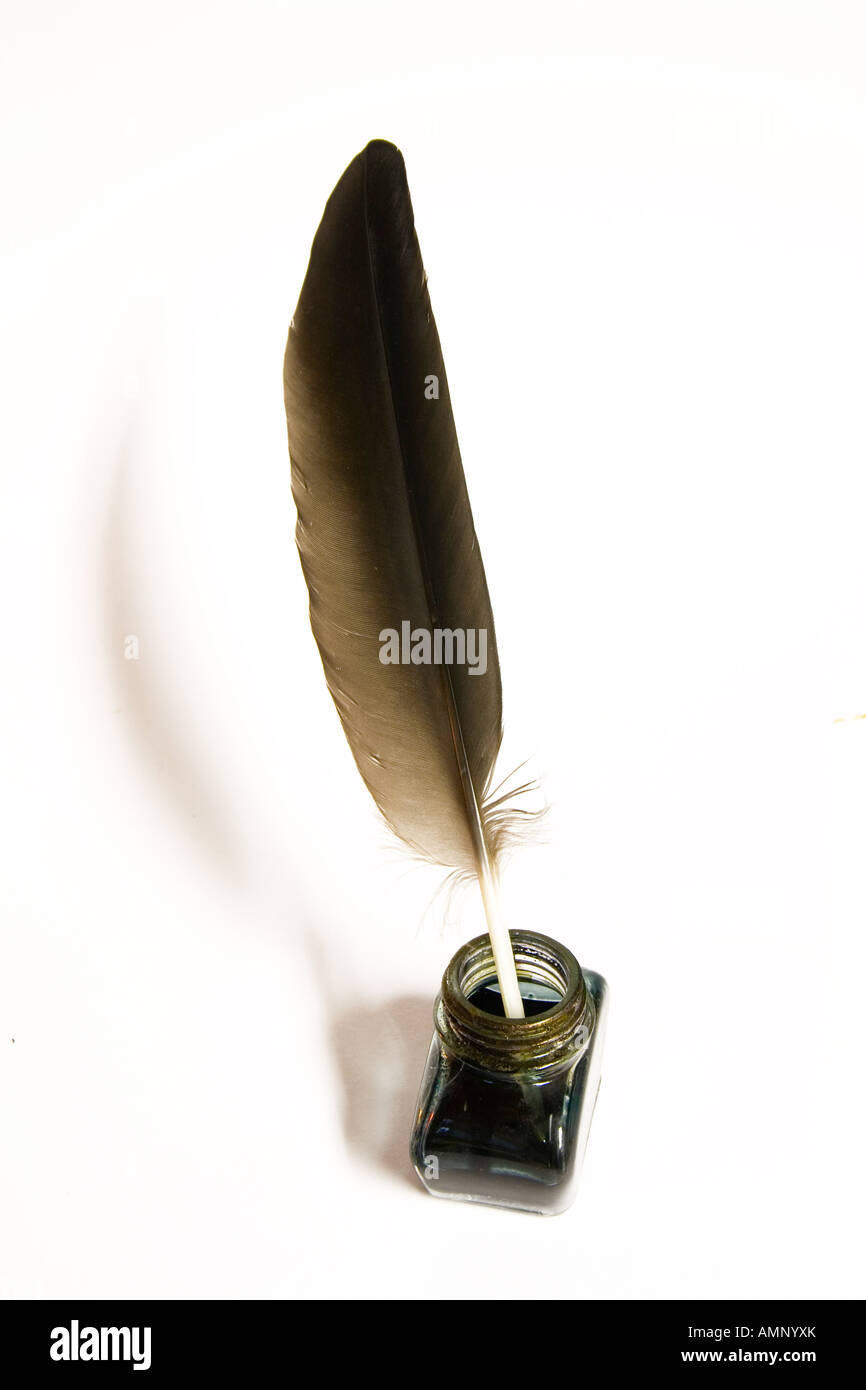 pen with inkpot Stock Photo - Alamy