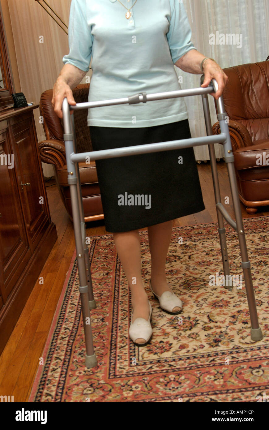 Old Woman Walking Frame High Resolution Stock Photography and Images ...