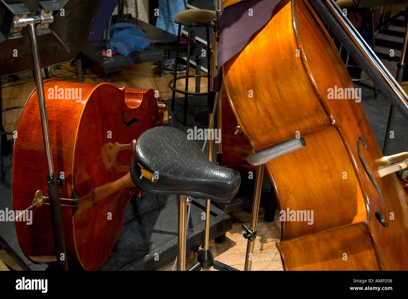Israel Jerusalem Theatre concert hall several counterbasses and stalls ...