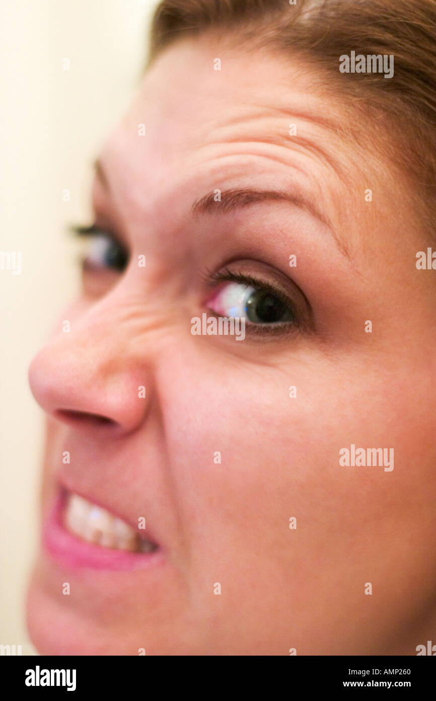 Angry Face Girl Stock Photo - Alamy