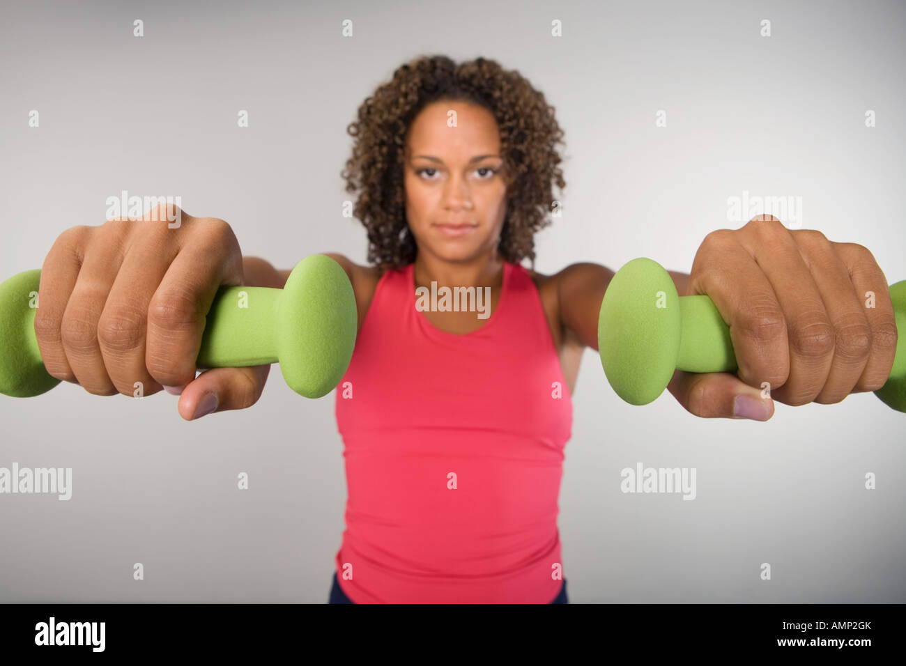 African woman exercising with weights Stock Photo - Alamy