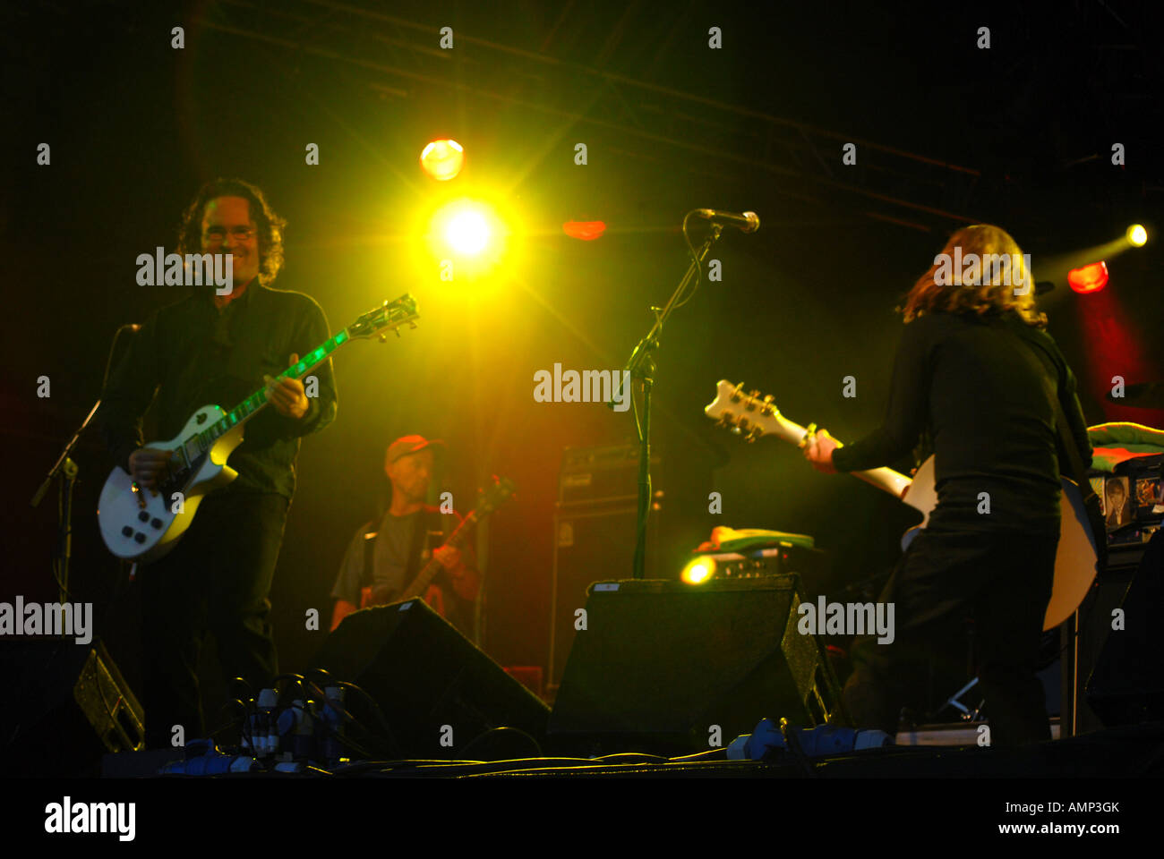 Singer and guitarist Davy Carton, guitarist Leo Moran and bassist of ...