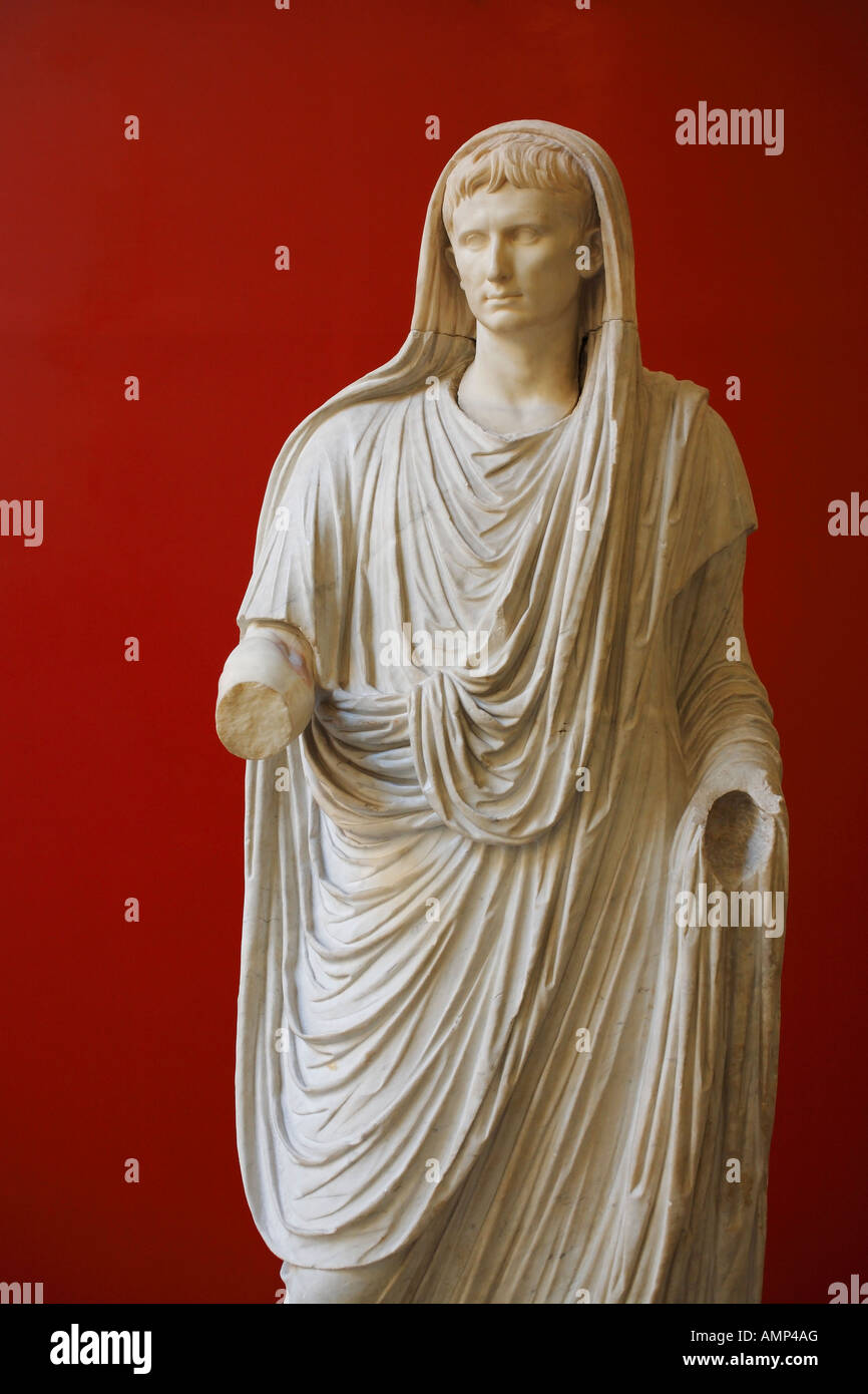 The statue of Augustus dressed as Pontifex Maximus, Palazzo Massimo ...