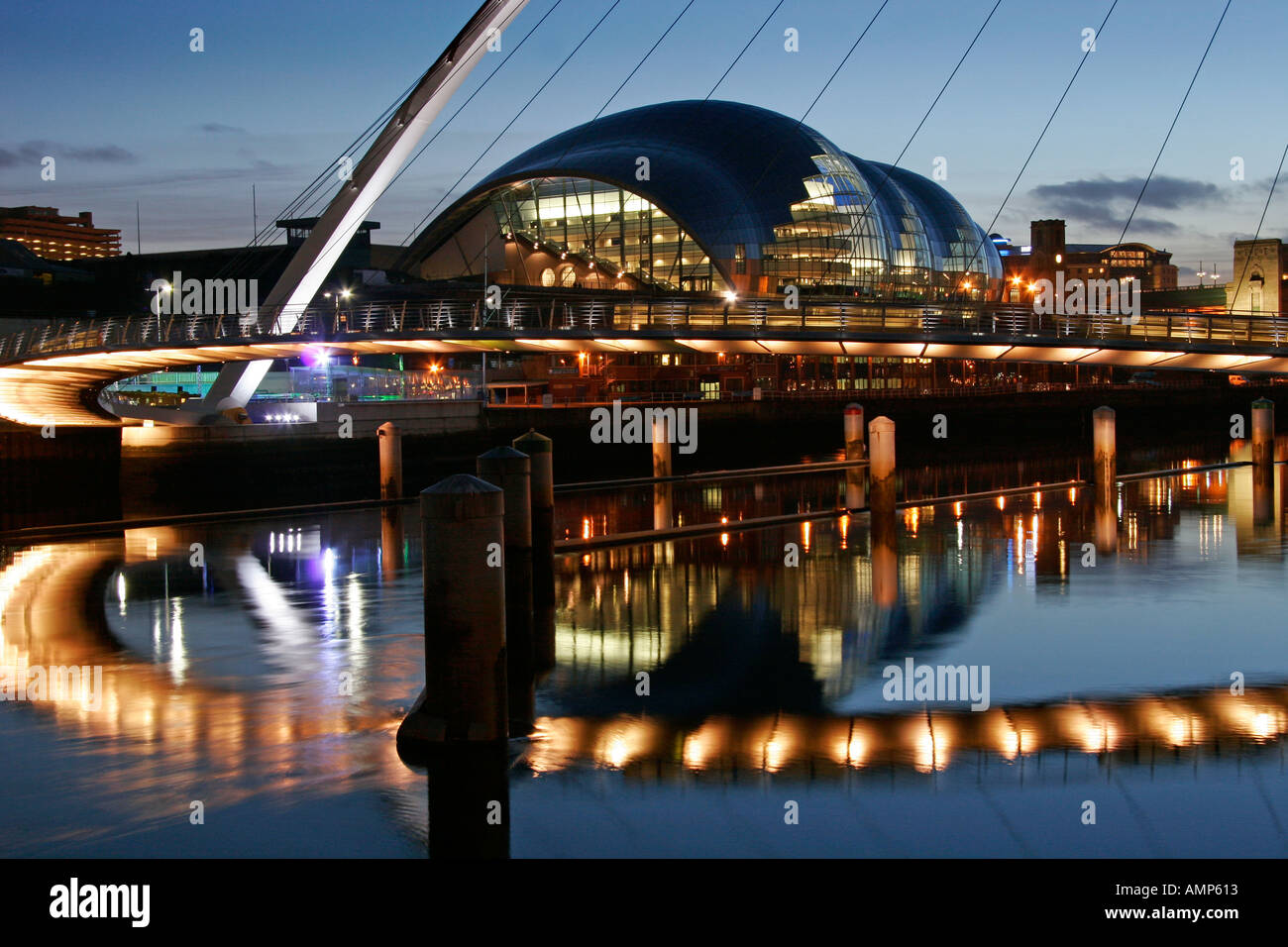 The Gateshead Millennium Bridge and Sage Gateshead music centre ...