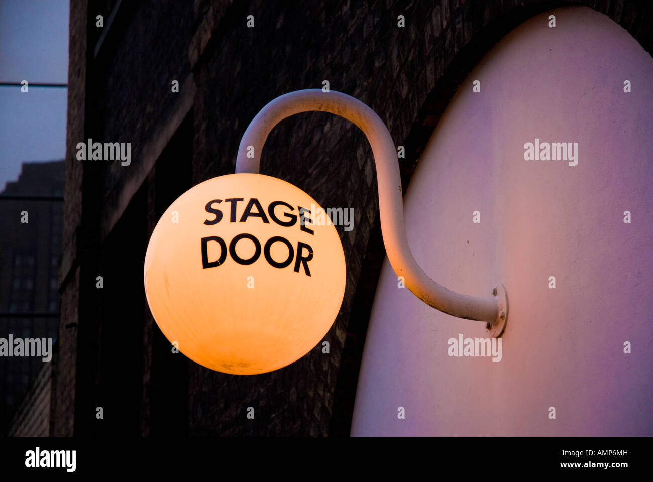 Stage door lamp lit Stock Photo - Alamy