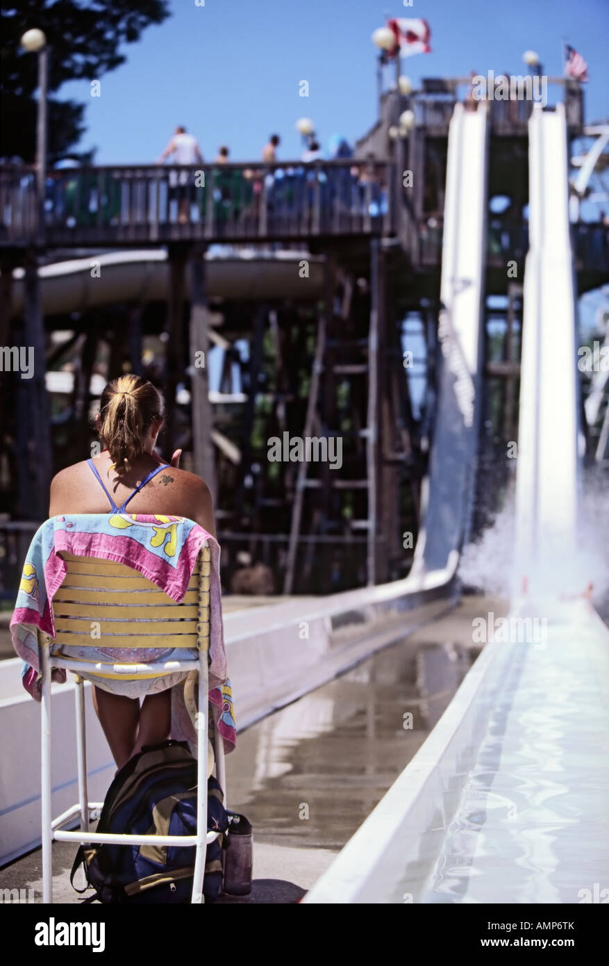 Female lifeguard at water park hi-res stock photography and images - Alamy