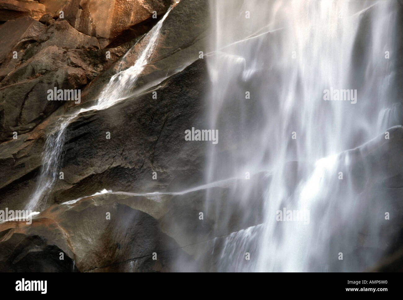 Two waterfalls side by side one soft and blurred and the other detailed ...