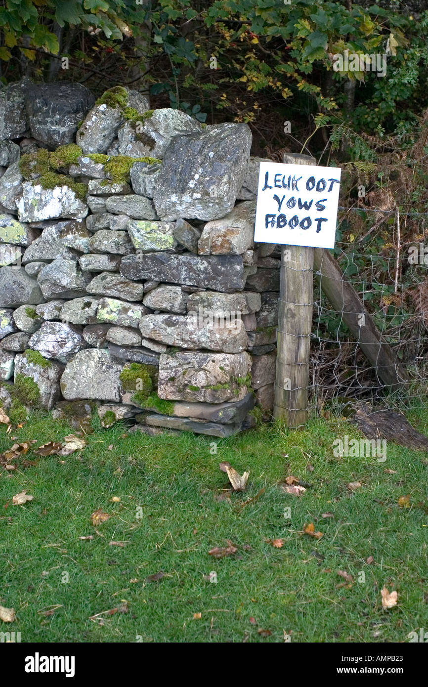 Lake District Sign Post Stock Photo - Alamy