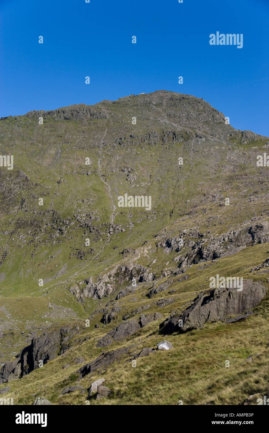 Mount Snowdon from the Watkin Path from the Cwm Llan area, Snowdonia ...