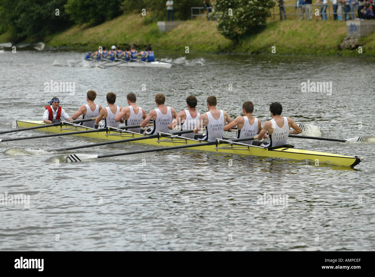 Boat race on the river Lagan at Stranmillis Stock Photo - Alamy