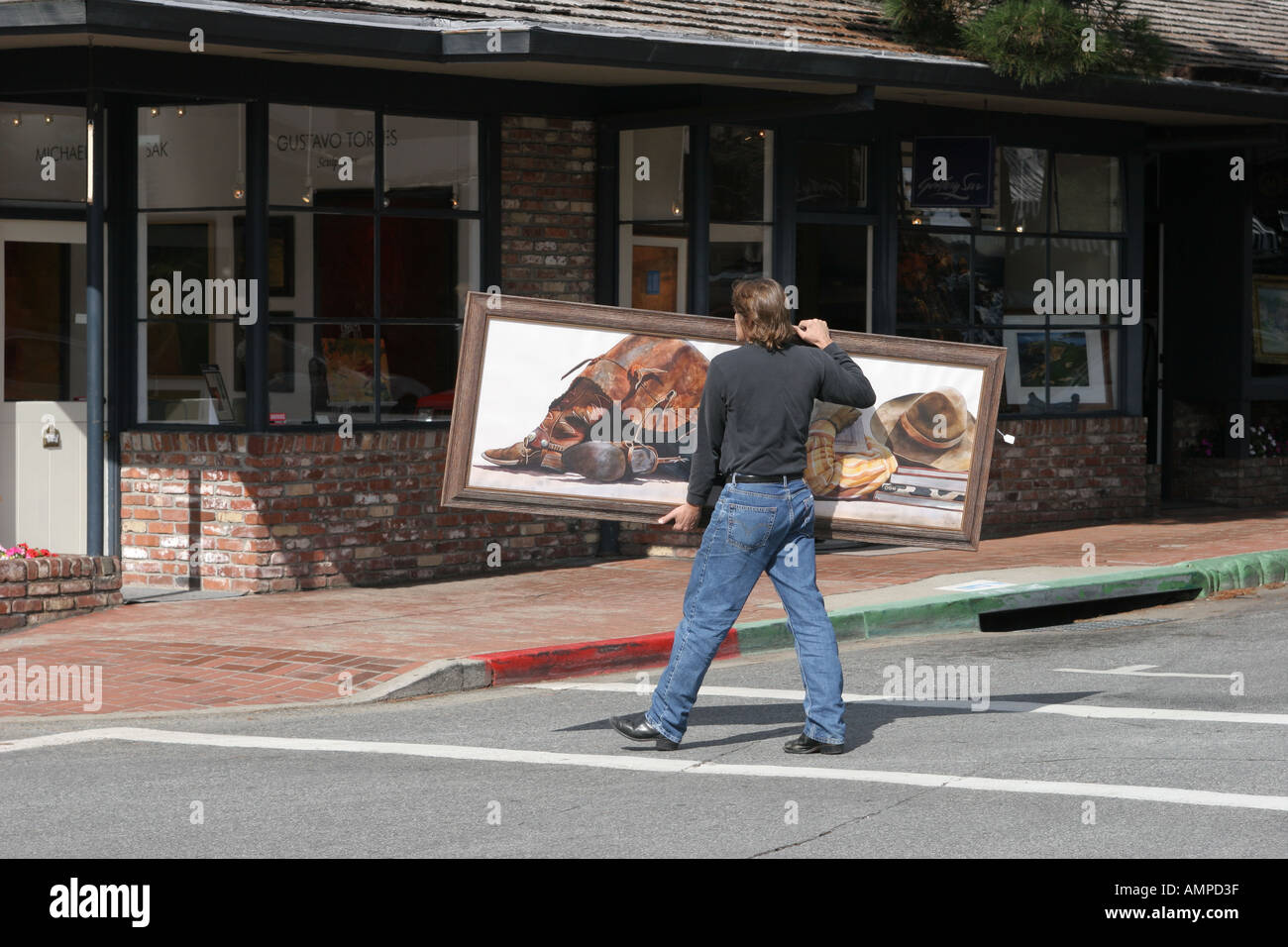 Carrying painting hi-res stock photography and images - Alamy