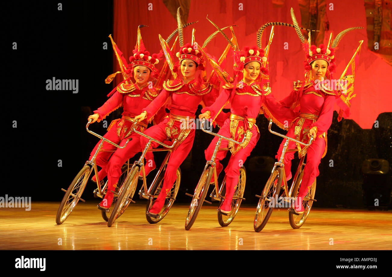 Acrobats during a performance, Beijing, China Stock Photo - Alamy
