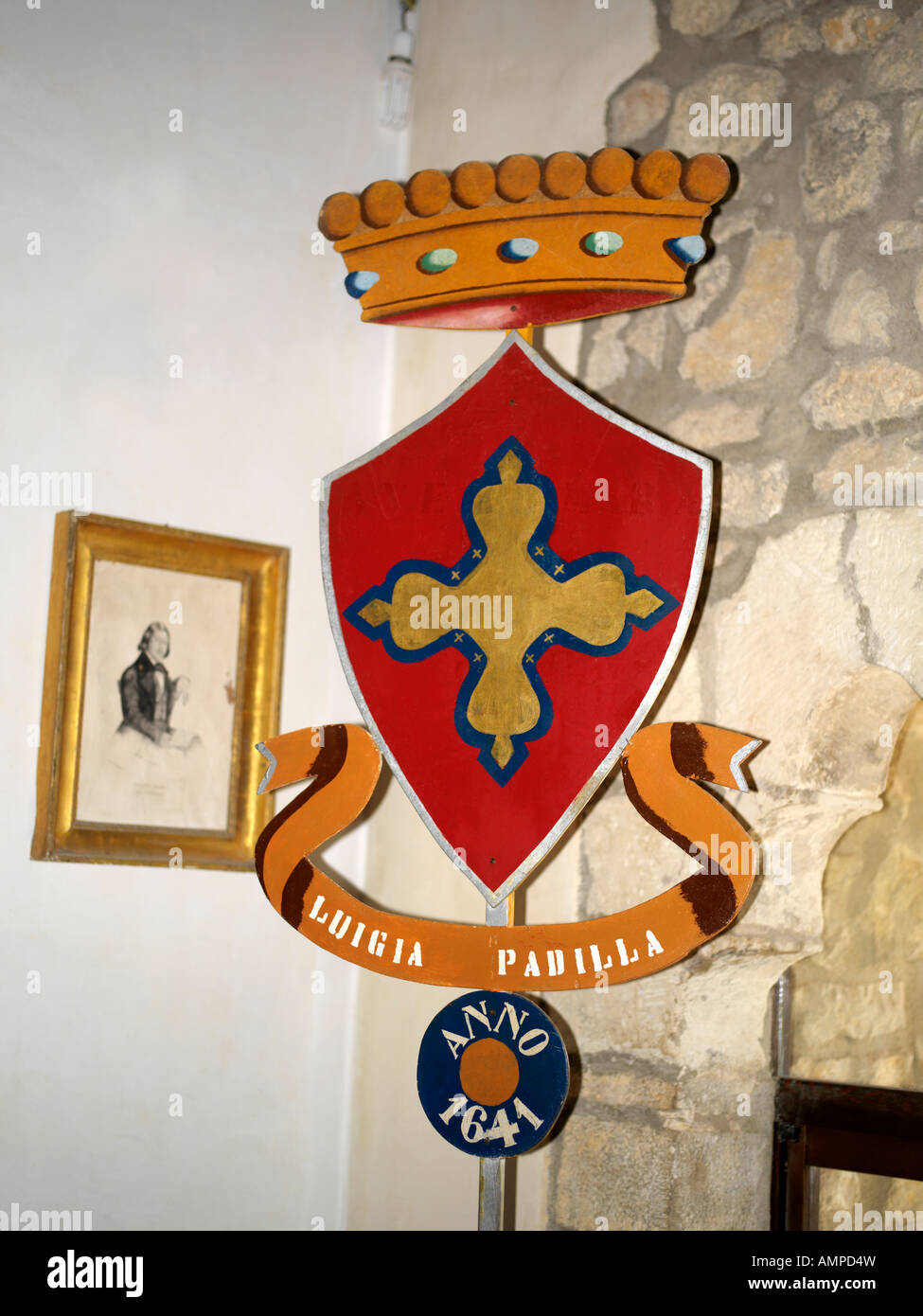 Coat of Arms in Caccamo Norman Castle Stock Photo - Alamy