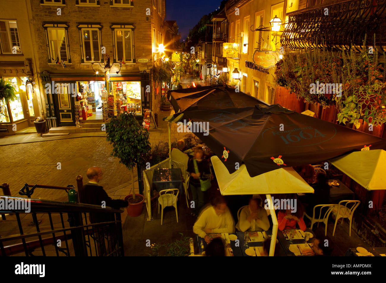 Restaurants and Petite du Champlain seen from the top of the L'escalier ...