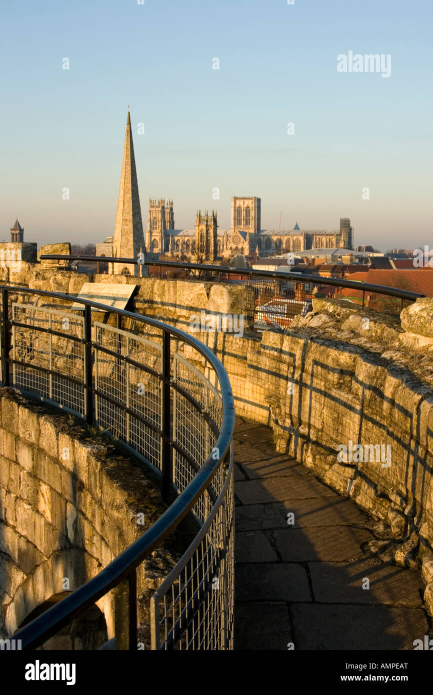 View of York Minster from the top of Cliffords Tower, York, England ...