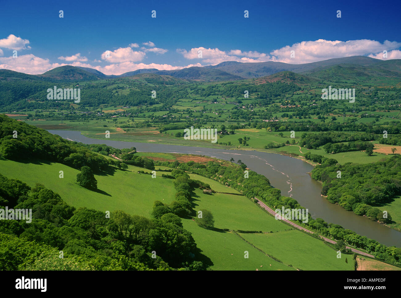 The Carneddau Mountain Range River Conwy Snowdonia North West Wales ...